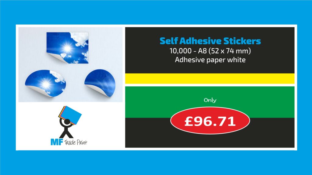 Self Adhesive Full Colour Stickers | MF Trade Print - Scotland - England