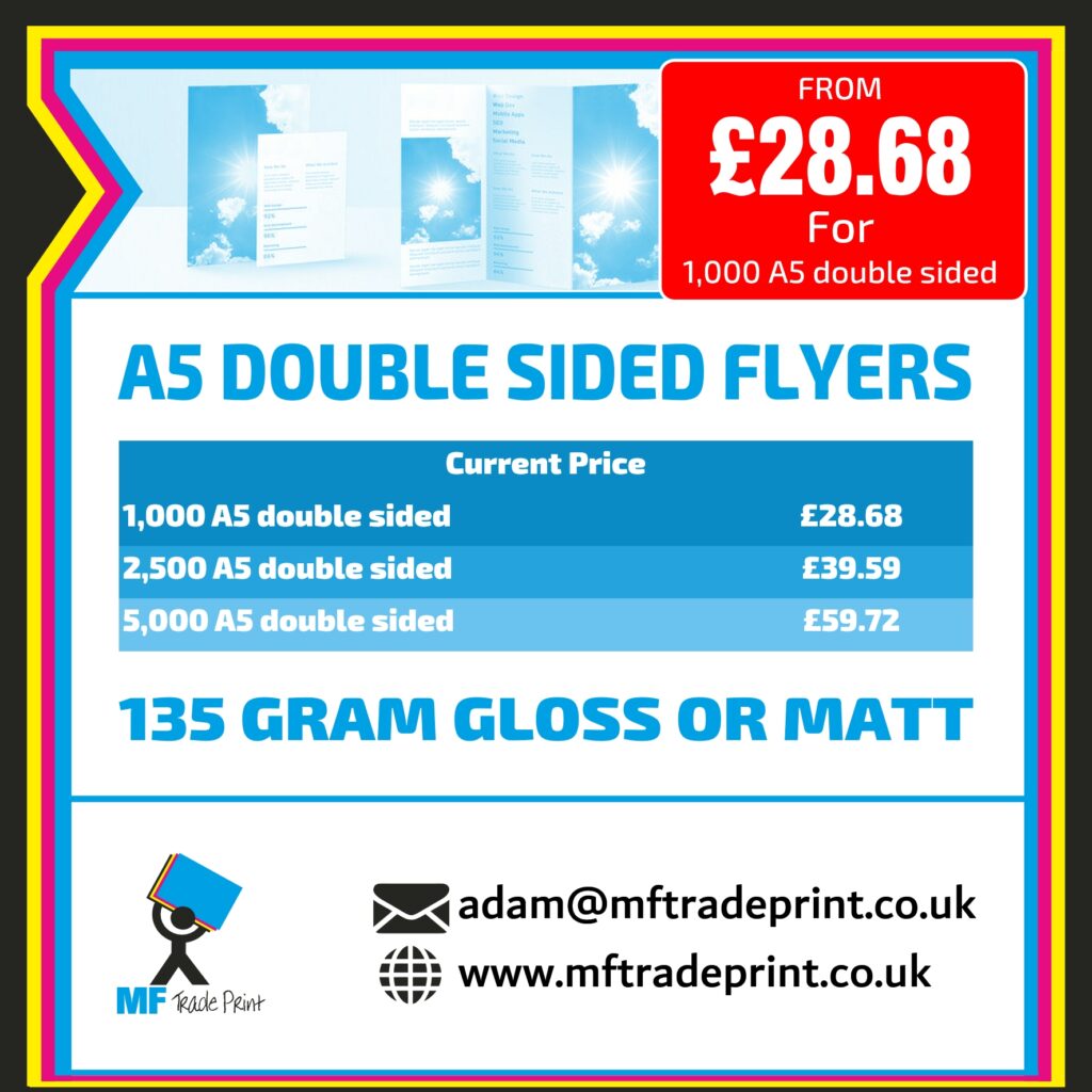 A5 Double sided Trade Print Flyers | MF Trade Print - Quality Print at ...
