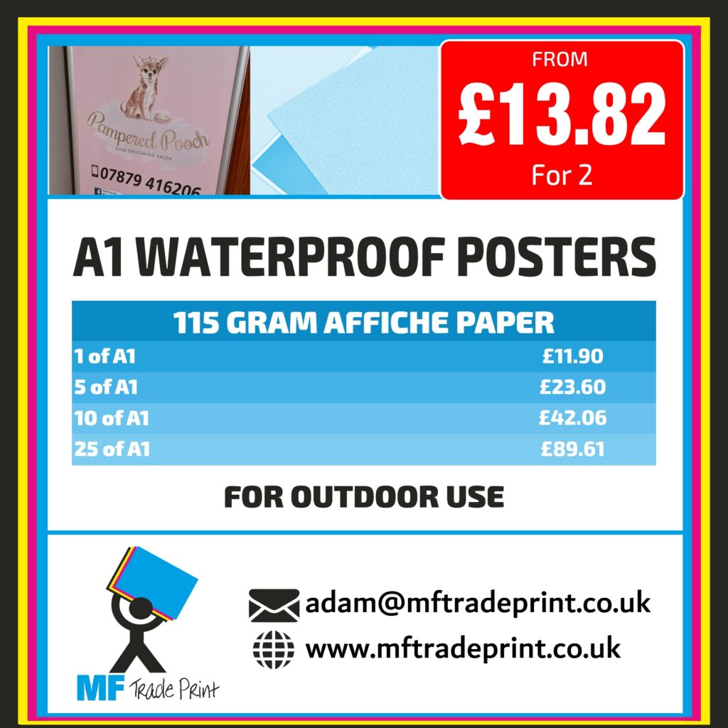 Waterproof A Board Posters A1 | Trade Print - Scotland - England