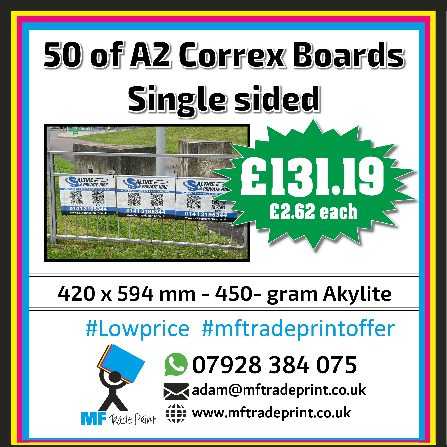 50 of A2 (420 x 594 mm) Job Boards Correx Signage | MF Trade Print ...